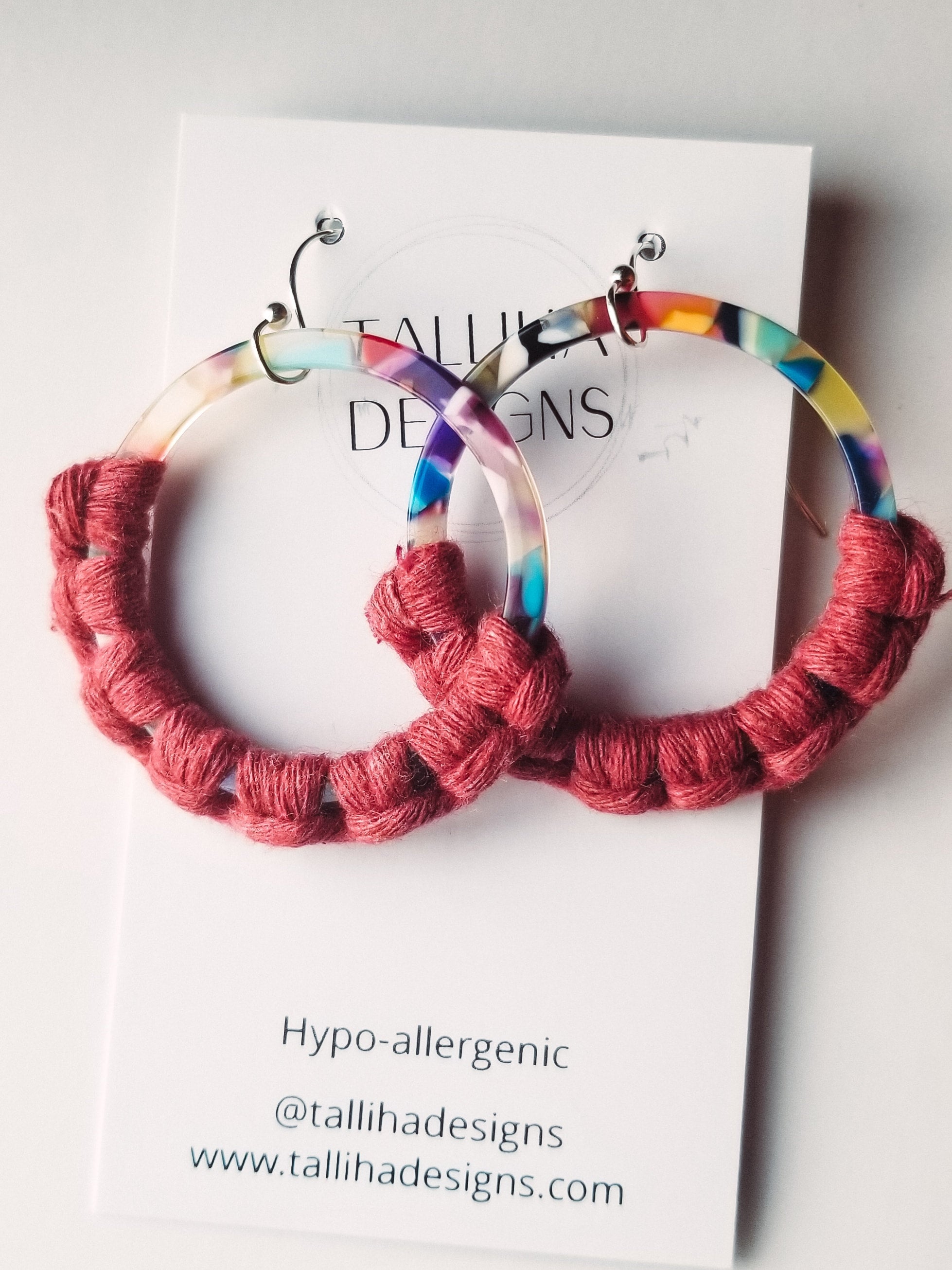 Multi Colored Acrylic Braidy Hoops | Talliha Designs
