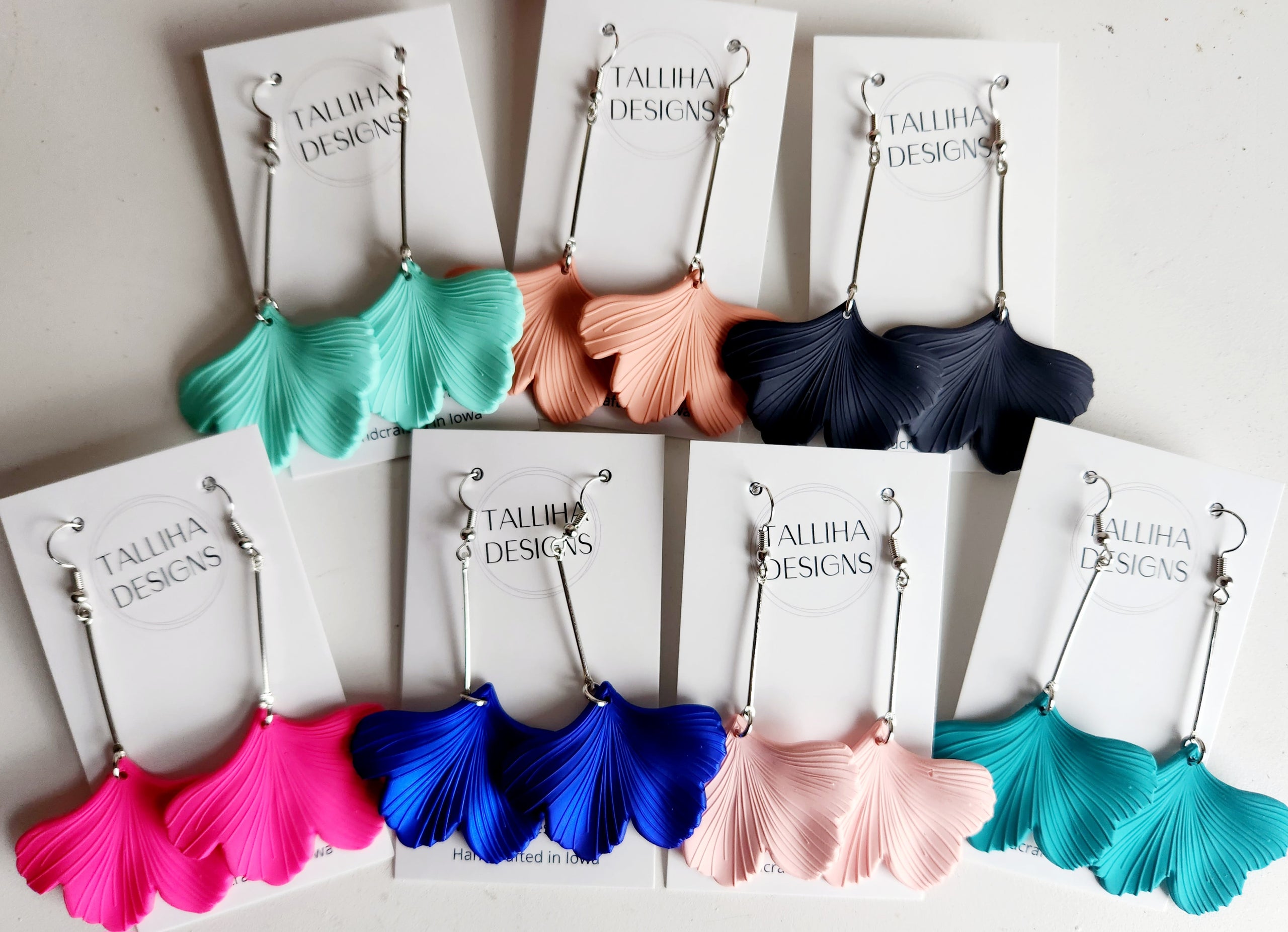 Colorful Gingko Dangles | Talliha Designs